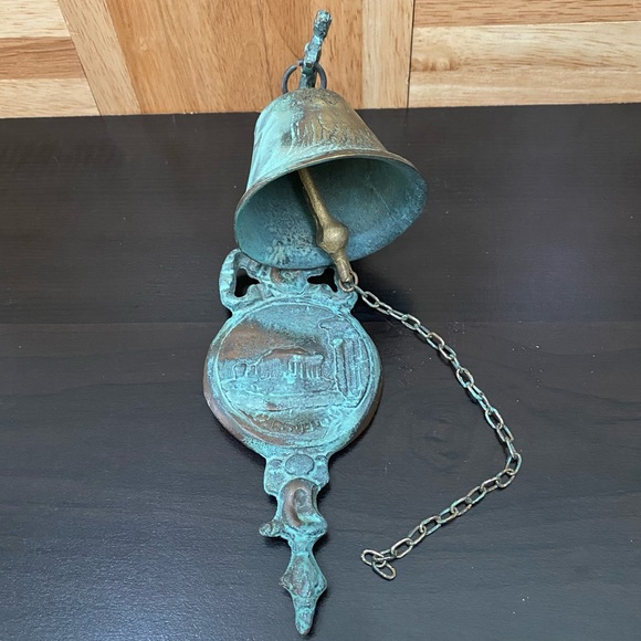 Accents | Vintage Green Patina Brass Wall Hanging Call Bell | Poshmark